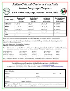 Winter 2025 Flyer - updated on 1-23-26 - Casa Italia Chicago